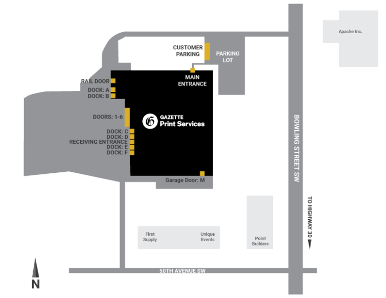 Visitor and Receiving Map - Gazette Print Services