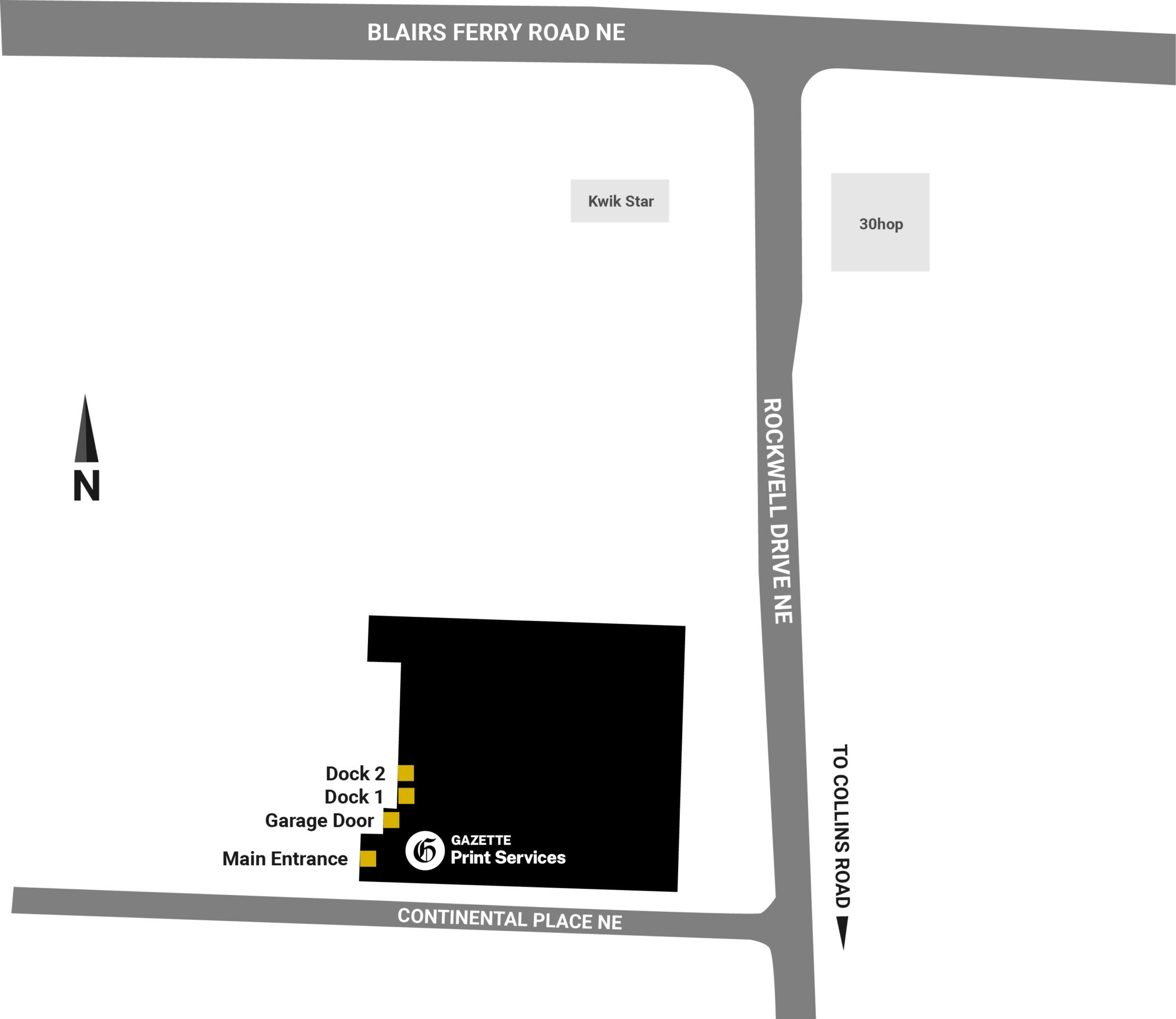 Visitor and Receiving Map - Gazette Print Services